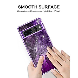 BENTOBEN Pixel 7 Pro Case, Google Pixel 7 Pro Case, Slim Fit Glow in The Dark Soft Flexible Bumper Protective Shockproof Anti Scratch Non-Slip Cute Case Cover for Google Pixel 7 Pro, Purple Nebula