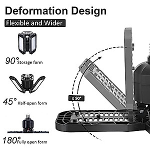 (2-Pack) Garage Lights Ceiling LED,JOYWA 50W LED Garage Light Fixture,3 Adjustable Panels,6500K Cool White,5000 Lumen,Bright LED Shop Light for Garage Warehouse Basement(E26 Socket Included)