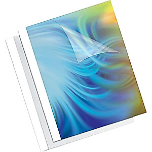 Fellowes 52220 Thermal Binding System Covers, 30-Sheet Cap, 11 X 8 1/2, Clear/White, 10/Pack