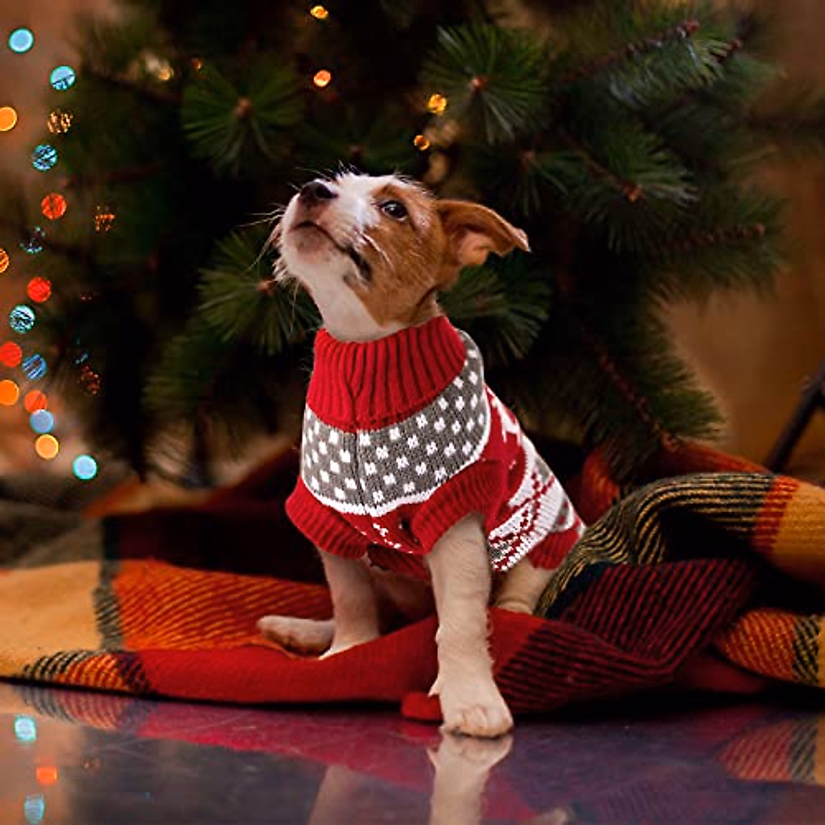 2 Pieces Dog Cat Festival Sweater Pet Puppy Sweater Cartoon Sweater Pet Winter Knitwear Clothes Kitten Sweater for Cats and Small Dogs for Valentine's Day Christmas (Santa Pattern, Small)