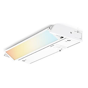 PARMIDA LED Swivel Under Cabinet Lighting, Hardwired or Plug-in Installation, 8 Inch, 6W, 3CCT Color Selectable - 3000/4000K/5000K, Rotatable Lens, Dimmable, Linkable, 120V, 360LM, White