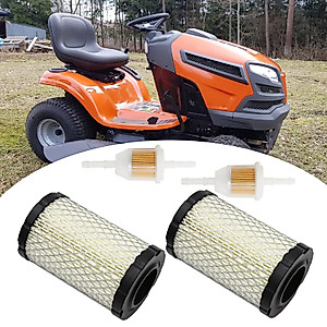 2 Pcs Air Filter with Fuel Filter Replacement for John Deere MIU14395 Husqvarna YTA22V46 YTH22V46 YTH24V48 HU800awd Lawn Mower Tractor