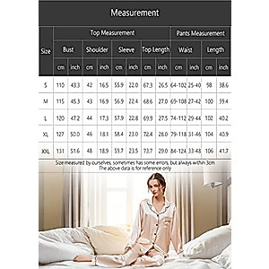 Fivali Womens Silk Satin Pajamas Long Sleeve Pj Set Two-piece Sleepwear Silky Button-down Nightwear Soft Loungewear Sets, L Champagne