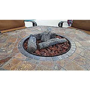 UniFlame Lava Rock and Log Kit for Propane Fire Pits