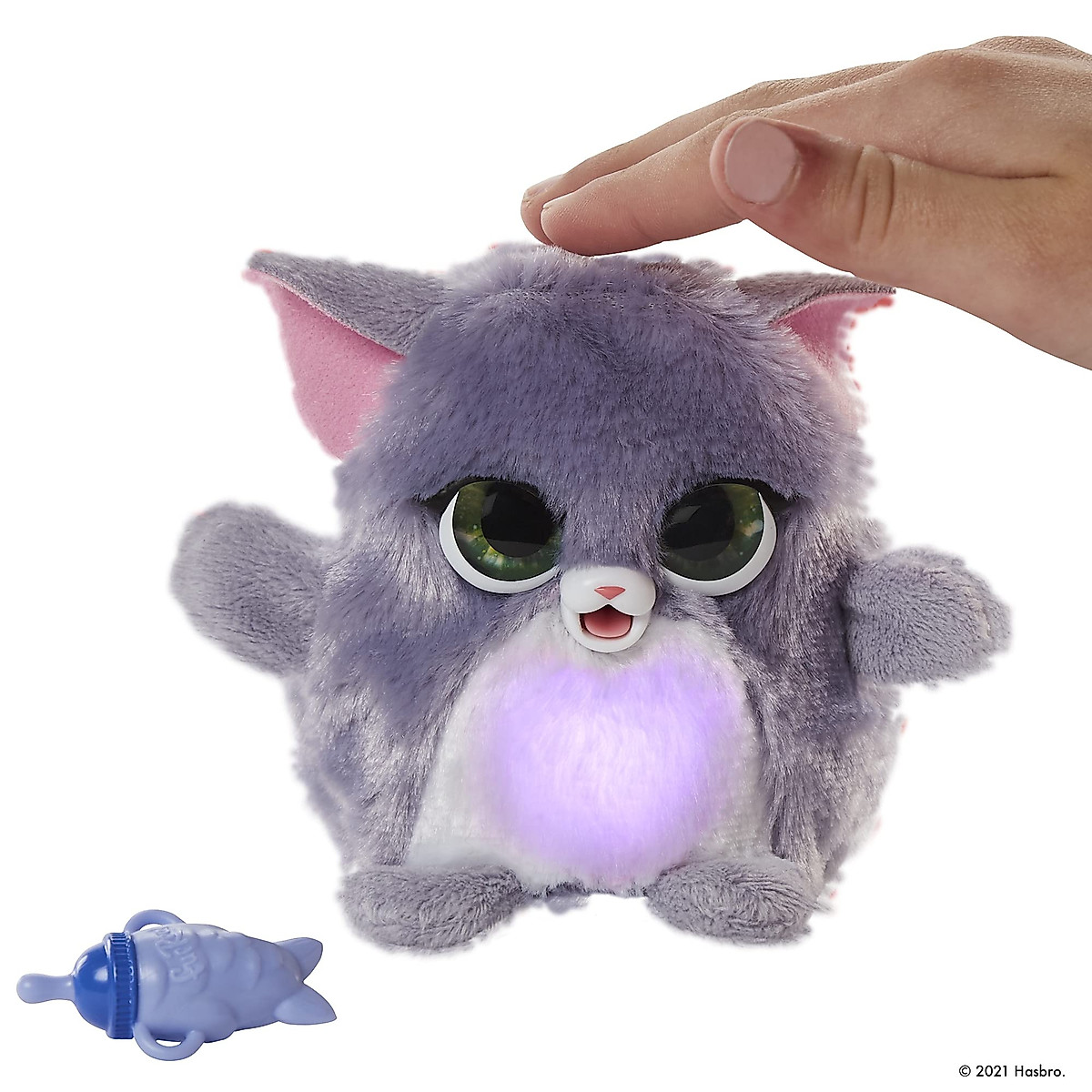 FurReal Fuzzalots Kitty Color-Change Interactive Feeding Toy, Lights and Sounds, Ages 4 and up