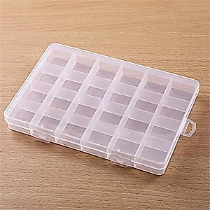 Typutomi Plastic Compartment Organizer Box, 24 Grids Jewelry Dividers Storage Container DIY Parts Storage Box for Bead, Rings, Jewelry,Screws, Handicrafts