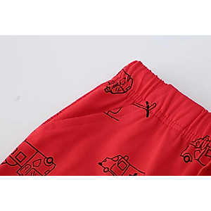 BIBNice Toddler Boys Clothes Kids Summer Short Sleeve Little Boys Clothing Sets Firetruck Size 3T