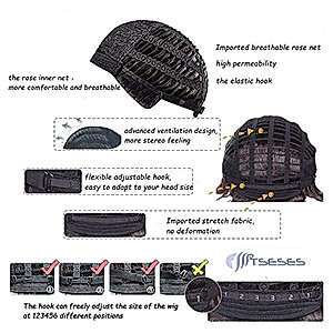 Tseses Red Wigs Long Curly Wavy Wigs for Women Side Part Natural Looking Cosplay Halloween Synthetic Fiber Wig (Red)