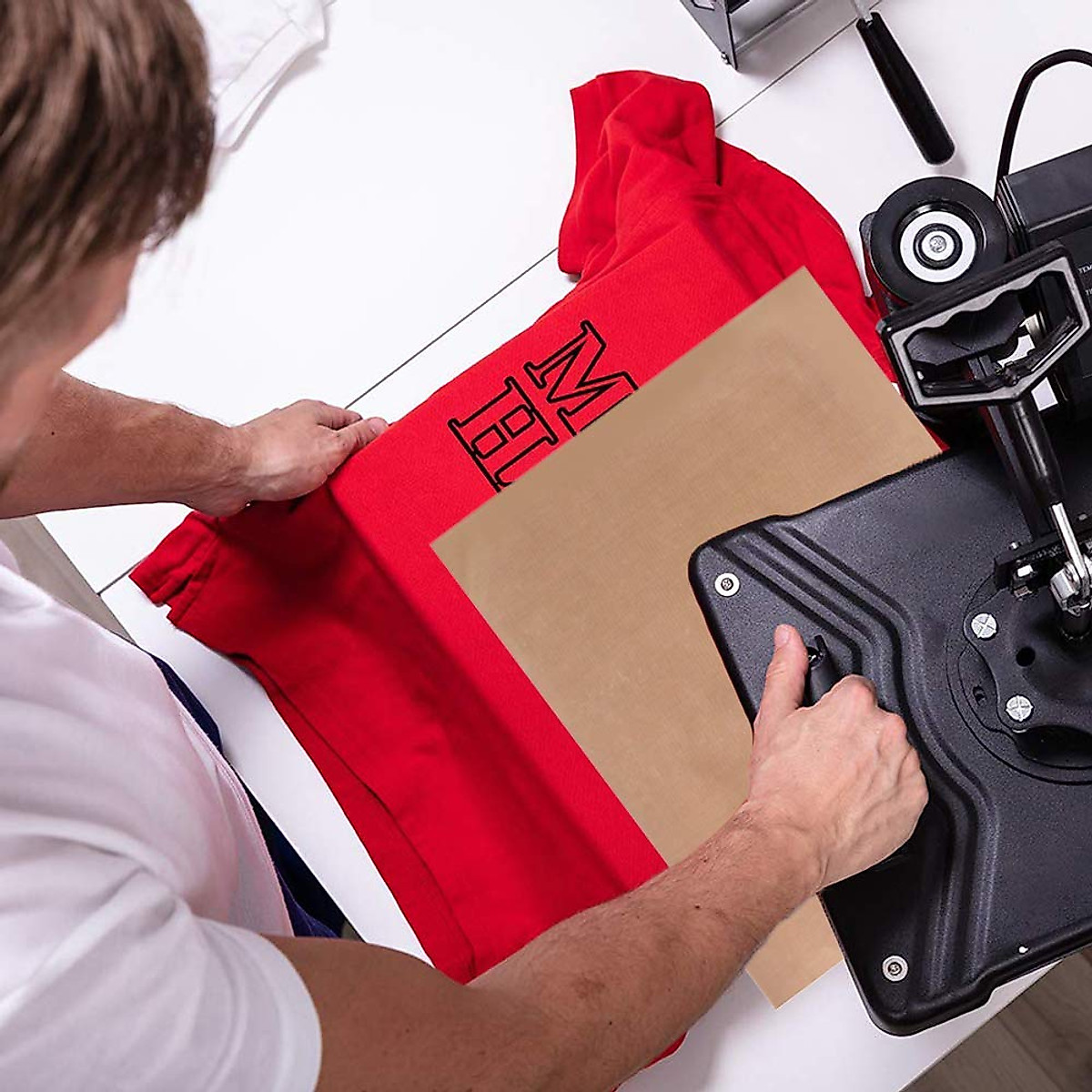 3 Pack PTFE Teflon Sheet for Heat Press Transfer Sheet 16" x 12" Non Stick Heat Transfer Paper Washable Reusable Heat Resistant Baking Sheets Craft Mat (Brown)