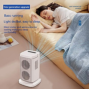 Portable Air Conditioner，Semiconductor Mini Air Conditioner 85W，With Water Stripe Aurora Night Light Personal Air Conditioner，Small AC Fan 4-Speed Silent for Desk，Home，Bedroom，Room，Office，Travel-White