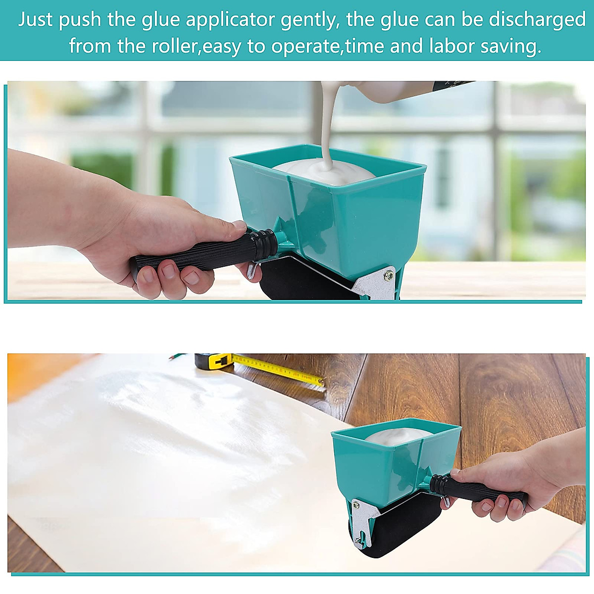 Msfullsea Glue Roller Woodworking 320ml Wood Glue Roller Applicator Portable Glue Applicator Roller Wood Glue Roller DIY with Flow Control Switch (6in)