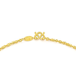 CHOW SANG SANG 999.9 24K Solid Gold Price-by-Weight 3.74g Gold Plain Chain Necklace for Women 62807N | 15.7 Inches, (40 CM)