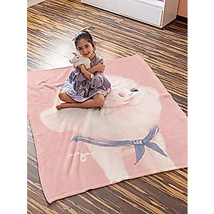 Cute Pink Piggy Pig Soft Throw Blanket All Season Microplush Warm Blankets Lightweight Tufted Fuzzy Flannel Fleece Throws Blanket for Bed Sofa Couch 60"x50"
