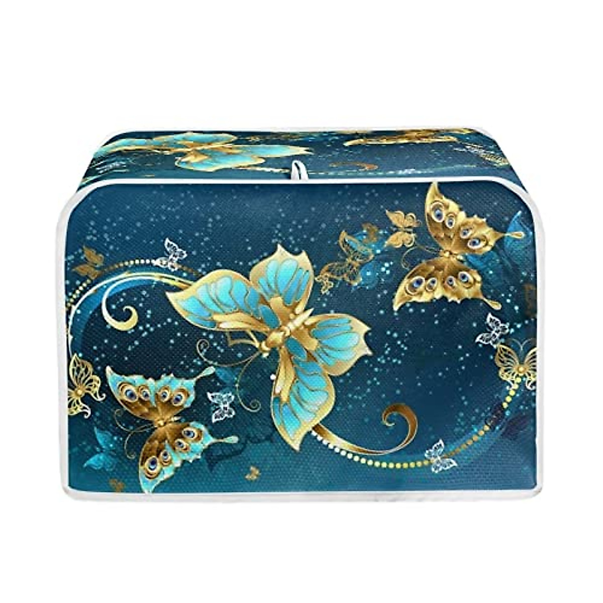 Dolyues 4 Slice Slot Toaster Cover Butterfly Print Bread Toaster Cover Bakeware Protector Bread Toaster Oven Cloth Cover Dust Protection Washable Appliance Cover