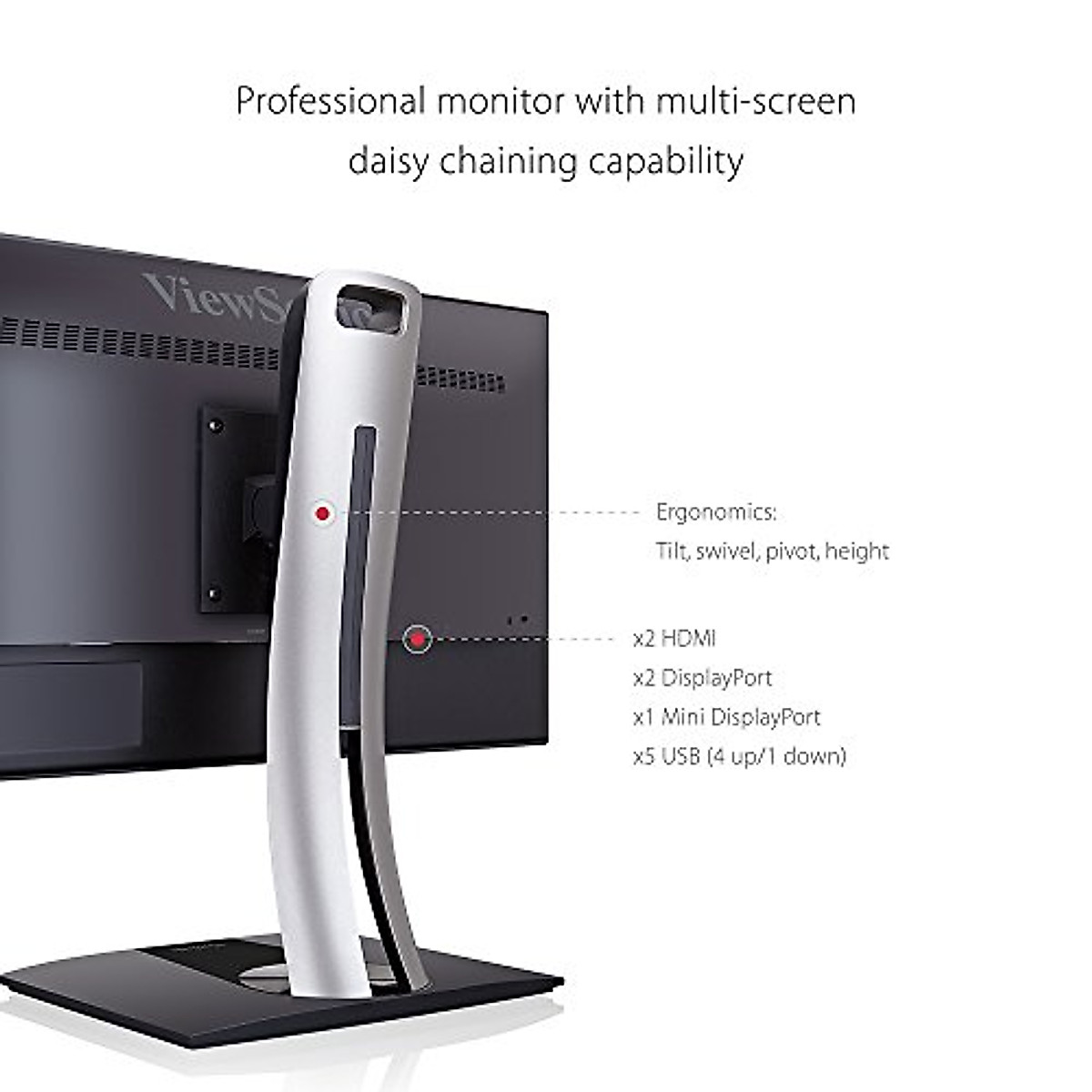 ViewSonic VP2468 24-Inch Premium IPS 1080p Monitor with Advanced Ergonomics, ColorPro 100% sRGB Rec 709, 14-bit 3D LUT, Eye Care, HDMI, USB, DP Daisy Chain for Home and Office