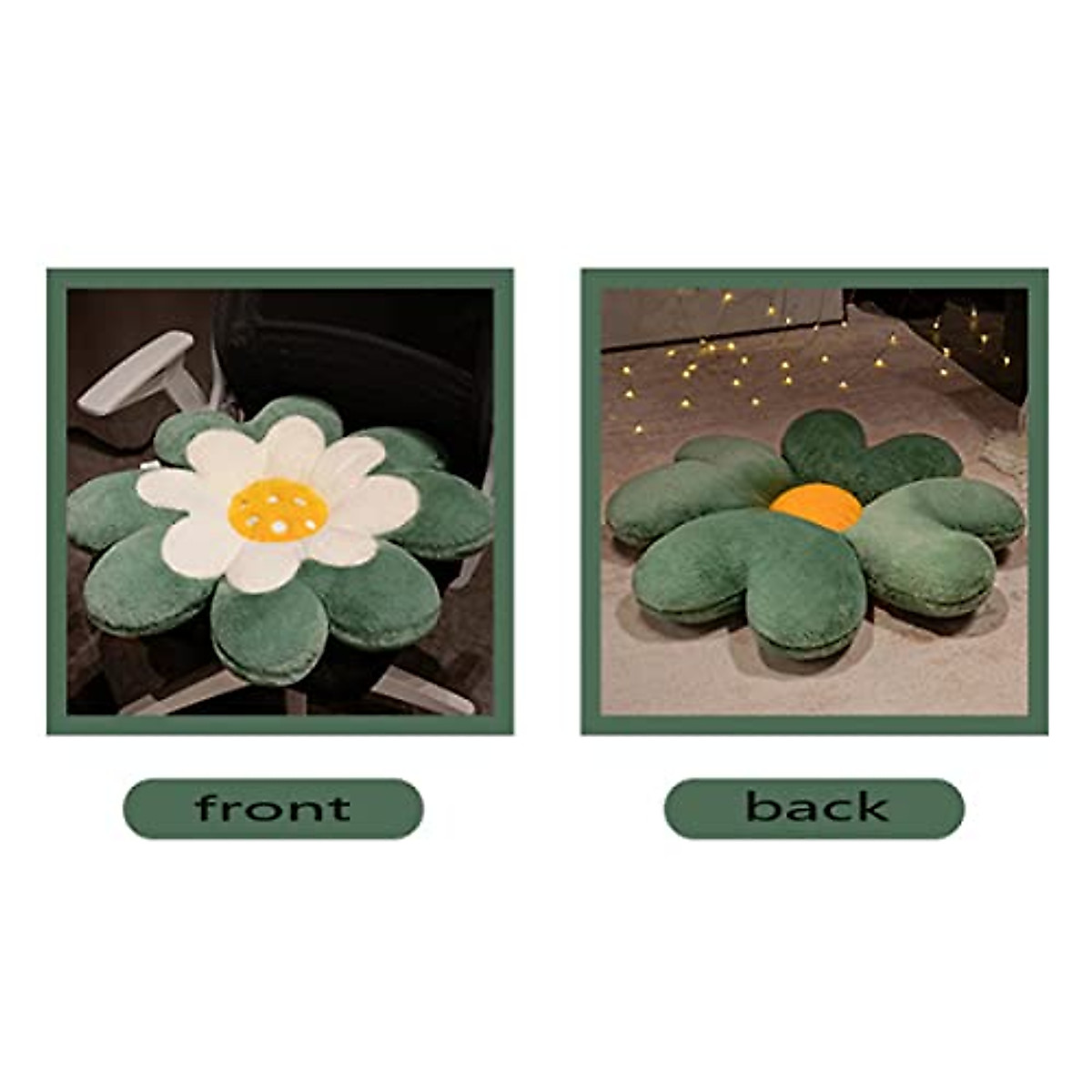 Baiyuruodie Flower Pillow Cute Pillow Cushion Office Home Pillow Best Gift (40cm, Green)
