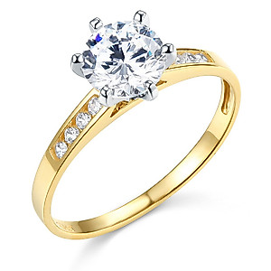 14k Yellow Gold Wedding Engagement Ring - Size 8