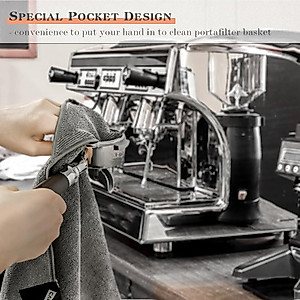 CAFEMASY Barista Espresso Cleaning Towel - Barista Towels Set for Coffee Bar Pack of 2pcs Coffee Machine Steam Wand Espresso Tools Portafilter Cleaning Cloth Rag