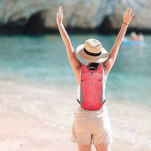 ZOMAKE Ultra Lightweight Packable Backpack 18L, Small Foldable Hiking Backpacks Water Resistant Folding Daypack for Travel(Red)