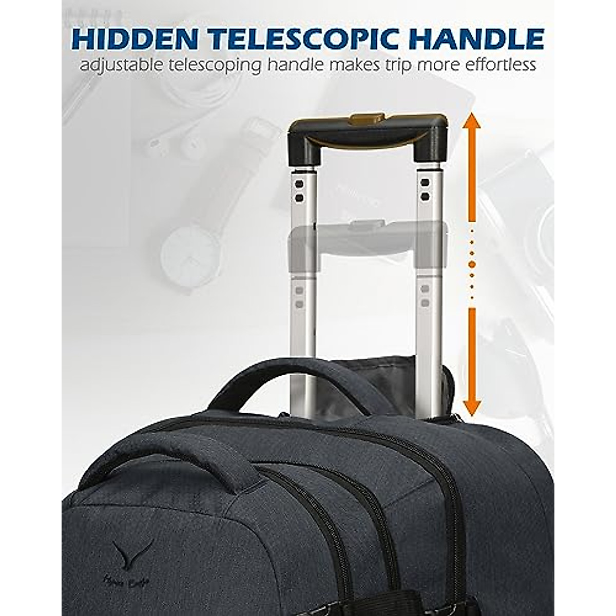 Hynes Eagle 2 in 1 Travel Backpack 22 inches Carry on Luggage 63L Rolling Backpack for Men Women with Packing Cubes 3PCS Set