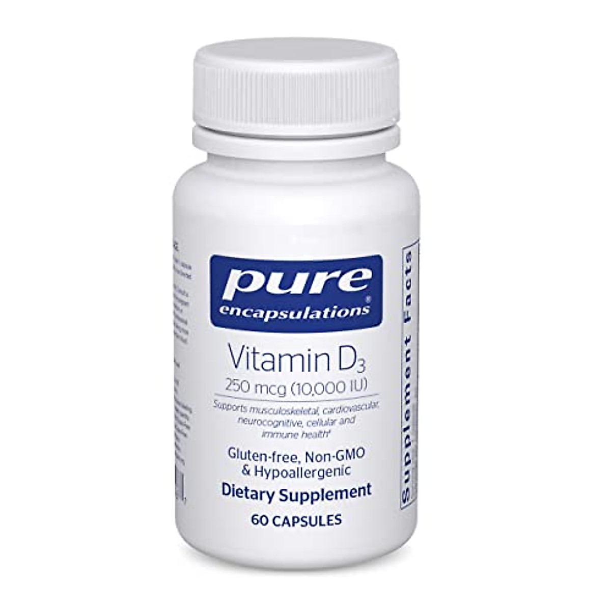 Pure Encapsulations Vitamin D3 250 mcg (10,000 IU) | Supplement to Support Bone, Joint, Breast, Heart, Colon and Immune Health* | 60 Capsules