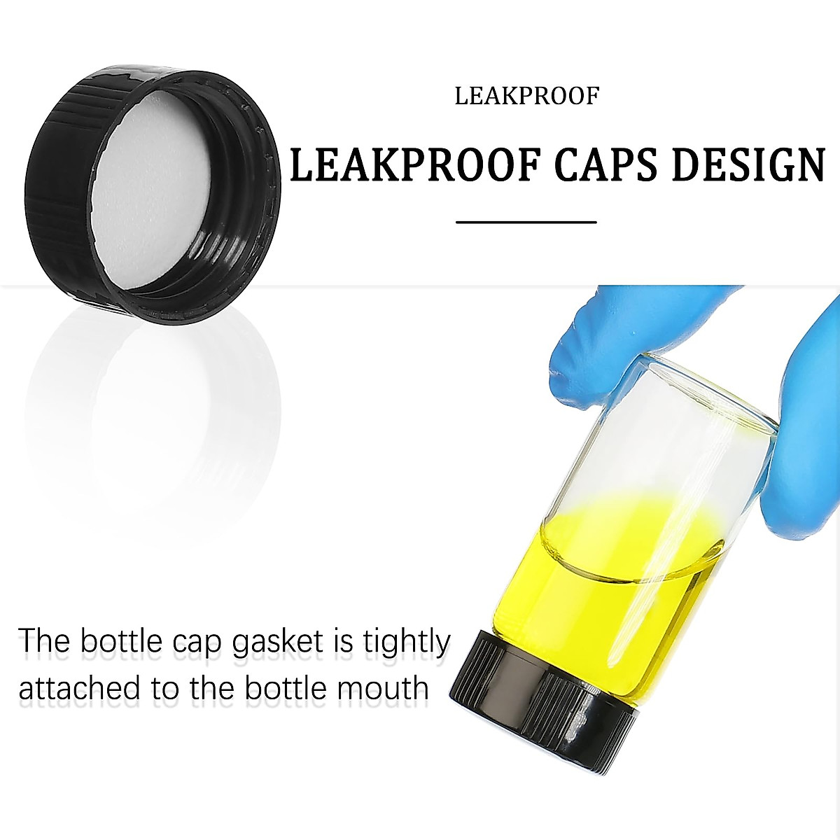 JIUWU 20 Pack, 20 ml Clear Glass Vials with Screw Caps 5 Dram Small Size Storage Bottle Container with Lids for Lab/Travel Essential Oil Samples Anointing Oil Vial Specimen and Water Sample Bottles