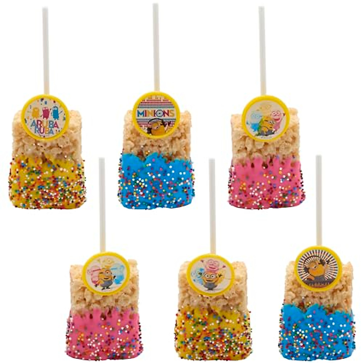 DecoPac Despicable Me™ Celebrations Cupcake Rings, 24 Minions Cupcake Decorations, 6 Minion Designs On Yellow Rings - 24 Pack