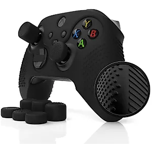 Foamy Lizard SeriesPro Controller Skin for Xbox Series X & S Protector Ergonomic Soft Studded Anti-Slip Silicone Rubber Gel Grip Case, 1 Cover + 8 Raised Thumb Grip Caps (NOT for Elite 1/2) (Green)