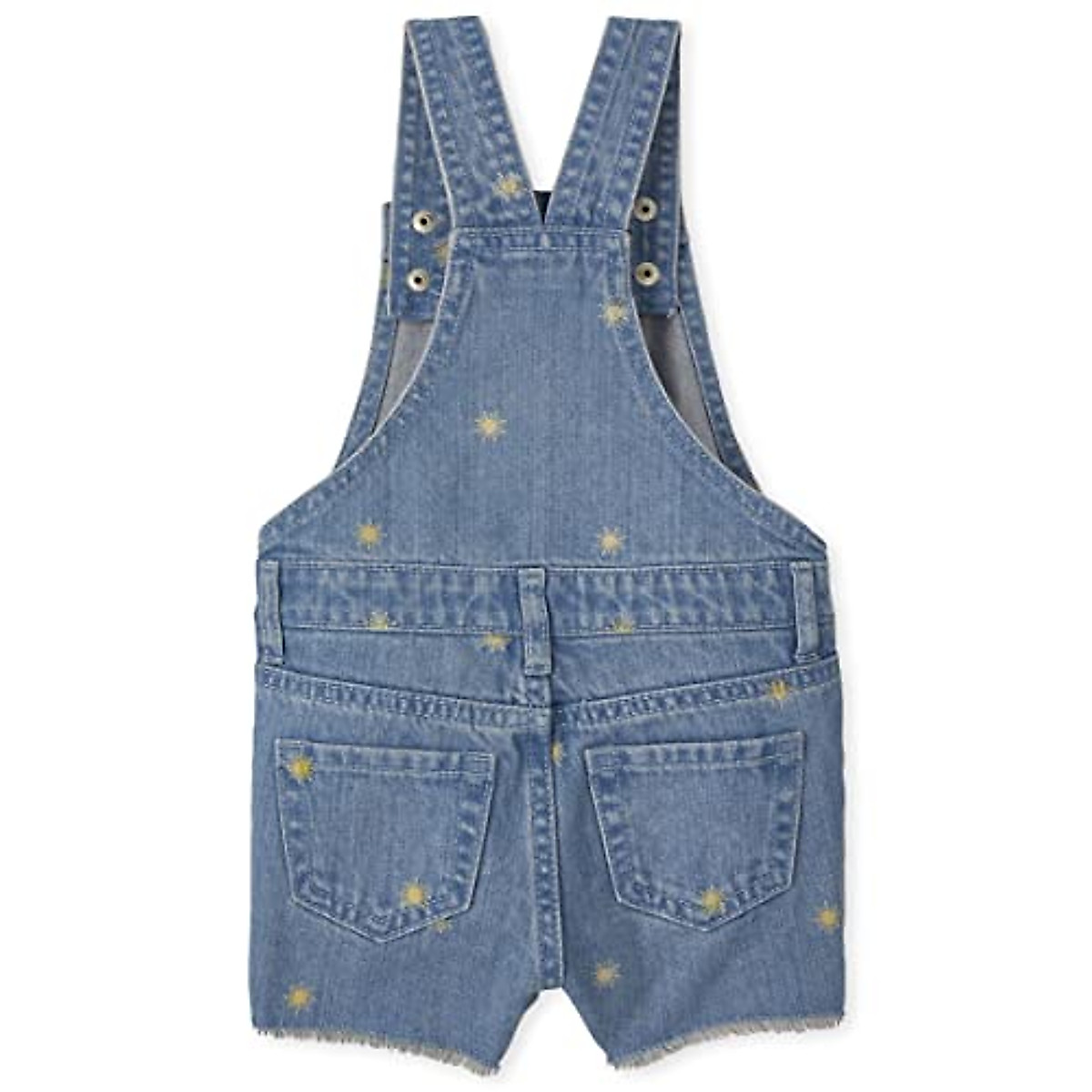 The Children's Place Baby and Toddler Girls Shortalls, Sun Denim, 12-18 Months