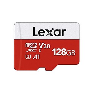 Lexar 128GB Micro SD Card, microSDXC UHS-I Flash Memory Card with Adapter - Up to 100MB/s, A1, U3, Class10, V30, High Speed TF Card