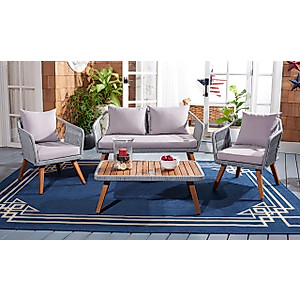 Safavieh Outdoor Collection Raldin Grey Rope 4-Piece Patio Set
