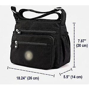 Crossbody Bag for Women Waterproof Multi-Pocket Messenger Bag Large Capacity Lightweight Shoulder Bag Solid Color Handbag for Daily Use Work Travel (Gray)