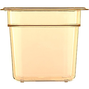 Carlisle FoodService Products 3088513 StorPlus High Heat Food Pan, 6" Deep, Sixth Size, Amber (Pack of 2)