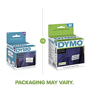 DYMO 30856 LW Non-Adhesive Name Badge Labels for LabelWriter Label Printers, White, 2-7/16'' x 4-3/16'', 1 Roll of 250