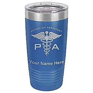LaserGram 20oz Vacuum Insulated Tumbler Mug, PA Physician Assistant, Personalized Engraving Included (Dark Blue)