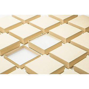 Magicool 20 Pack 3.5x3.5x1 Inch Cardboard Jewelry Boxes,Used for Necklaces,Bracelets,Earrings,Jewelry,Small Gift Packaging,Jewelry Gift Boxes with Lids and Filled with Cotton(Brown)