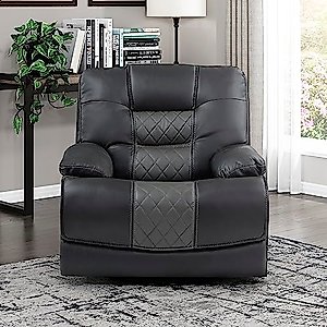 Lexicon Suisun Wall-Hugger Swivel Glider Reclining Chair, Two-Tone Gray