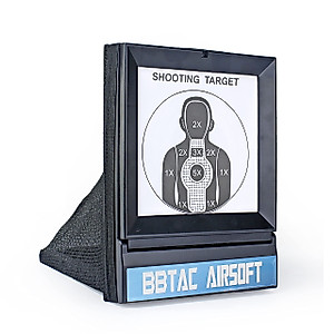BBTac Airsoft Target with Trap Net Catcher, Stand and Paper Target, for Airsoft Gun Training Shooting BB Pellets Indoor Outdoor