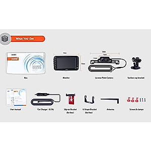 Wireless Backup Camera System, IP69 Waterproof Wireless License Plate Rear View Camera, Night Vision and 4.3 inch Wireless Monitor for Trailer, RV, Trucks, Pickup Trucks, Cargo Vans, etc