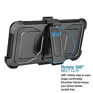 TJS Phone Case Compatible with Samsung Galaxy A71 5G (Not Fit Galaxy A71 4G (SM-A715F/DS)/Verizon A71 5G UW), Belt Clip Holster Hybrid Kickstand Heavy Duty Cover (Black)