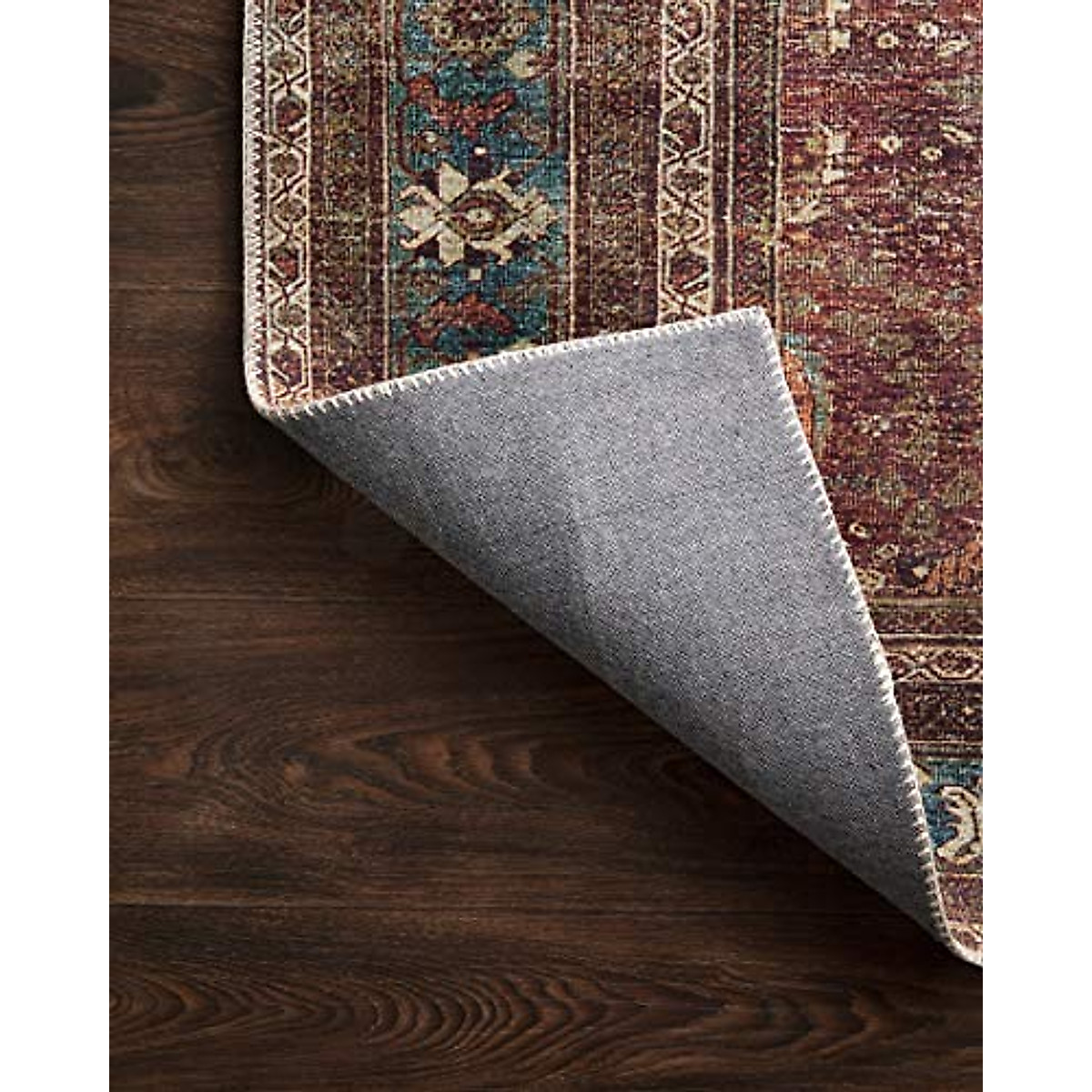 Loloi II Layla Collection LAY-01 Brick/Blue, Traditional 2'-3" x 3'-9" Accent Rug
