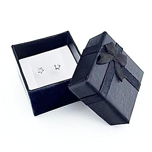 SKEMIX 24PCS Cardboard Jewelry Bangle Gift Boxes Ring Earrings Pendant Box Holder Black or White Insert