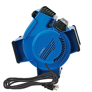 Lasko X-Blower 6 Position High Velocity Pivoting Utility Blower Fan for Cooling, Ventilating, Exhausting and Drying, 3 Speeds, AC Outlet, Circuit Breaker with Reset, USB Port, 11", Blue, X12905
