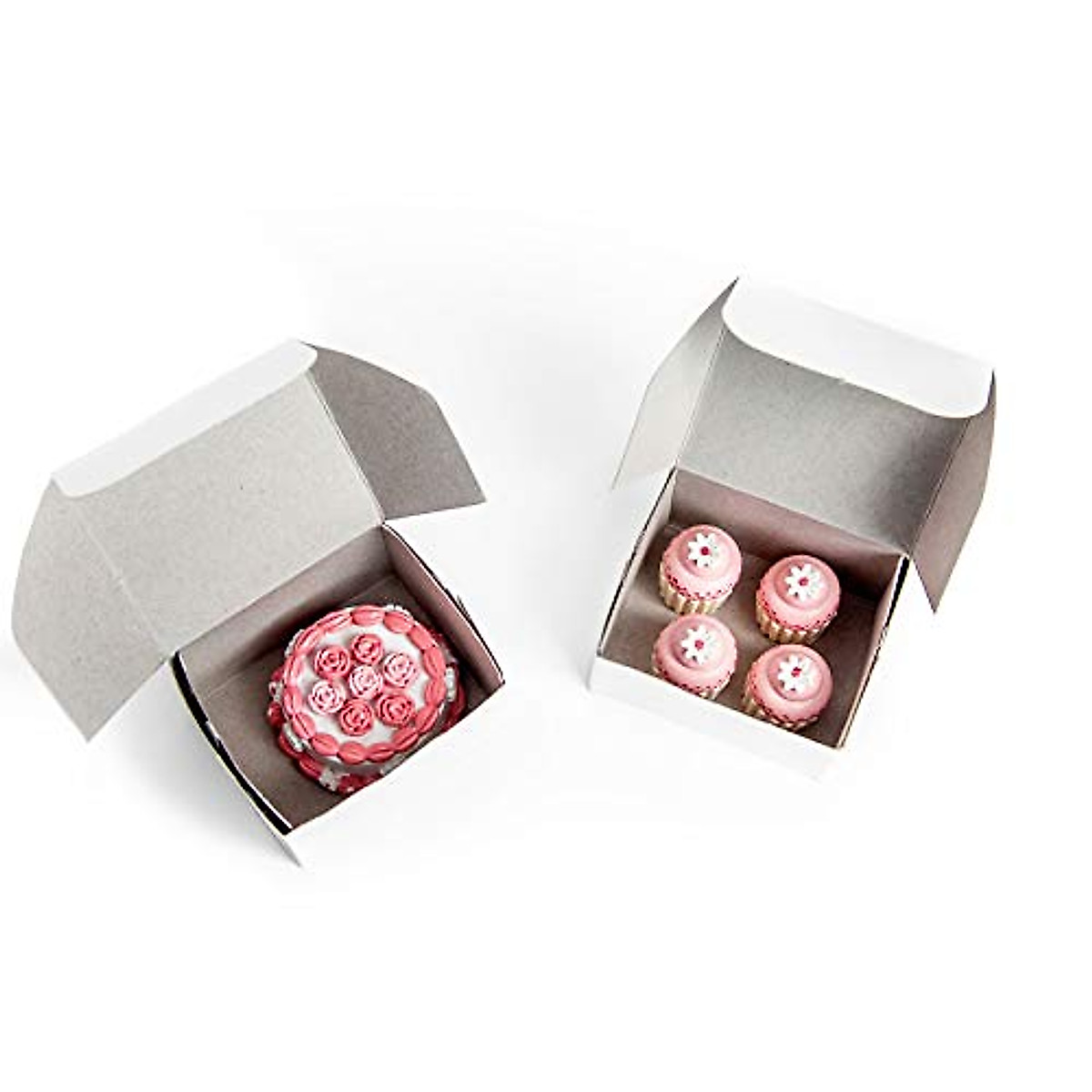 The Queen's Treasures 18 Inch Doll Bakery Food Accessories, 4 Mini Cupcakes and Party Cake with 2 Bakery Boxes,Compatible with American Girl Furniture