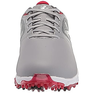 New Balance Men's Striker v2 Golf Shoe, Grey/Red, 9