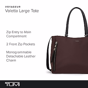 TUMI - Voyageur Valetta Large Tote - 15" Laptop Purse for Business, Travel - Stain, Water-Resistant - Crossbody Strap - Deep Plum