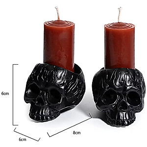 Skull Blood Candles - Bleeding Dripping Red Wax , Skeleton Candle, Gothic Goth Gift Magic Skulls Candlestick Spooky Ghost Bar Decoration, Bleeding Candle - Unique Gifts for Him. Her (Skull 2 Pack)