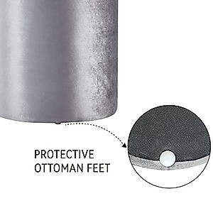 Get Set Style Modern Round Ottoman with Soft Padded Seat, Multifunctional Vanity Chairs for Makeup, Upholstered Footrest Stool Ottoman Foot Stool for Living Room, Bedroom