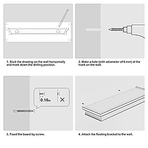 RICHER HOUSE White Floating Shelves for Wall Decor, 16 Inches Wall Shelves Set of 3, Picture Ledge Wall Mounted, Crown Molding Display Shelves with Invisible Brackets in Bathroom, Bedroom, Living Room