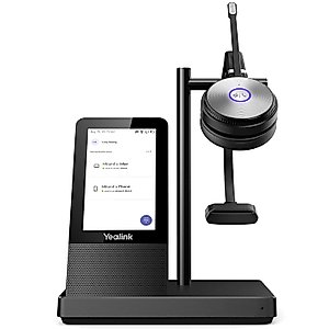 Yealink WH66 Wireless DECT Headset Teams Certified, Office Single Ear (Mono) Headset for Desk Phone and PC, Cell Phone via Bluetooth, Speakerphone, 4.0-inch Touch Screen,13H Talktime,525 ft Range